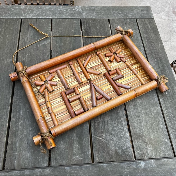 Vintage | Wall Decor | Vintage Bamboo Tiki Bar Wood Sign Retro Hawaiian ...